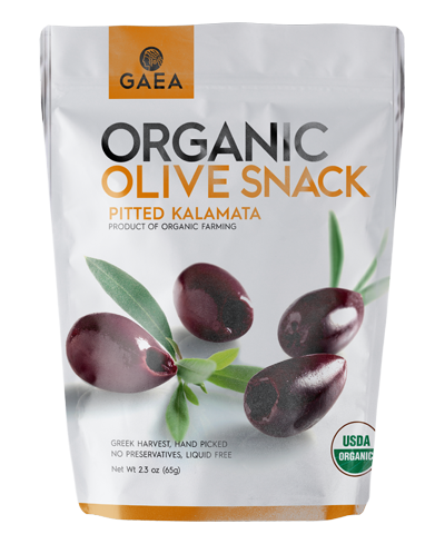 GAEA Organic Olive Snack with pitted Kalamata olives 2.3oz (Case of 8 ...